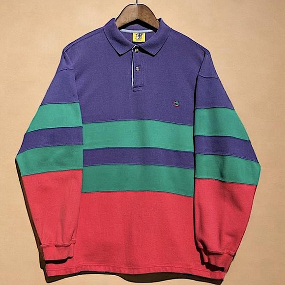 Duck Head | Shirts | Vintage 9s Duck Head Cut And Sew Multicolor Rugby ...